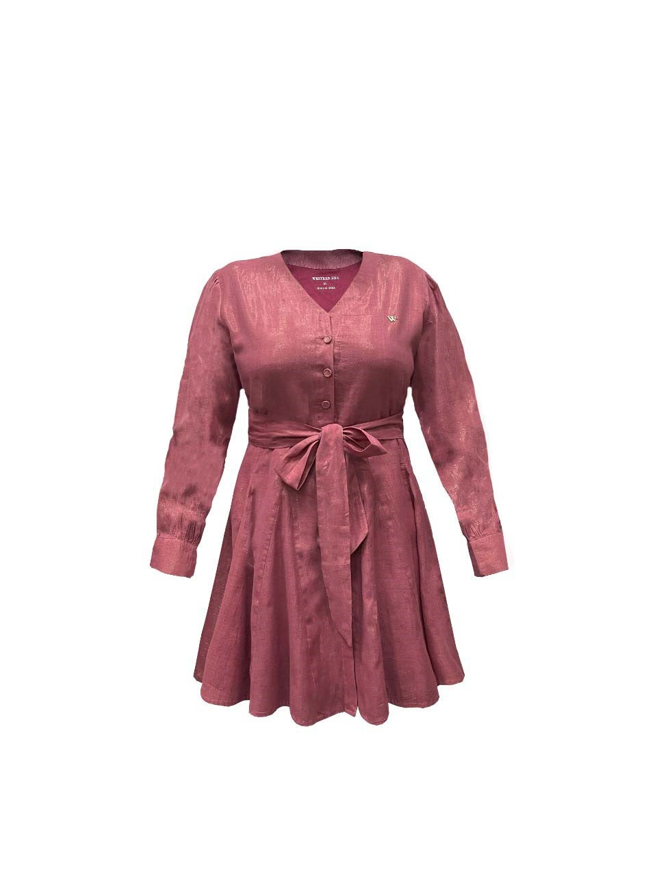 Pinstripe Short Dress with Bow Strap – Western Era